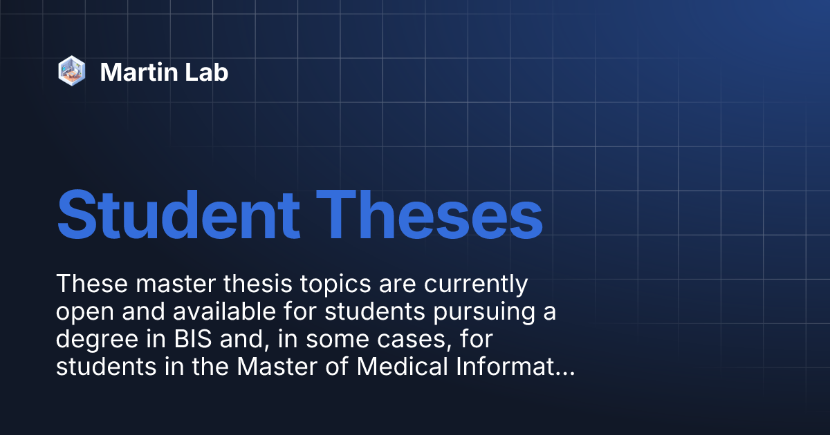 Student Theses | Martin Lab